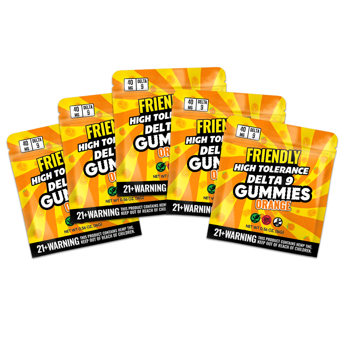 Buy Friendly Delta 9 40MG Gummy Pineapple - 10 Pack