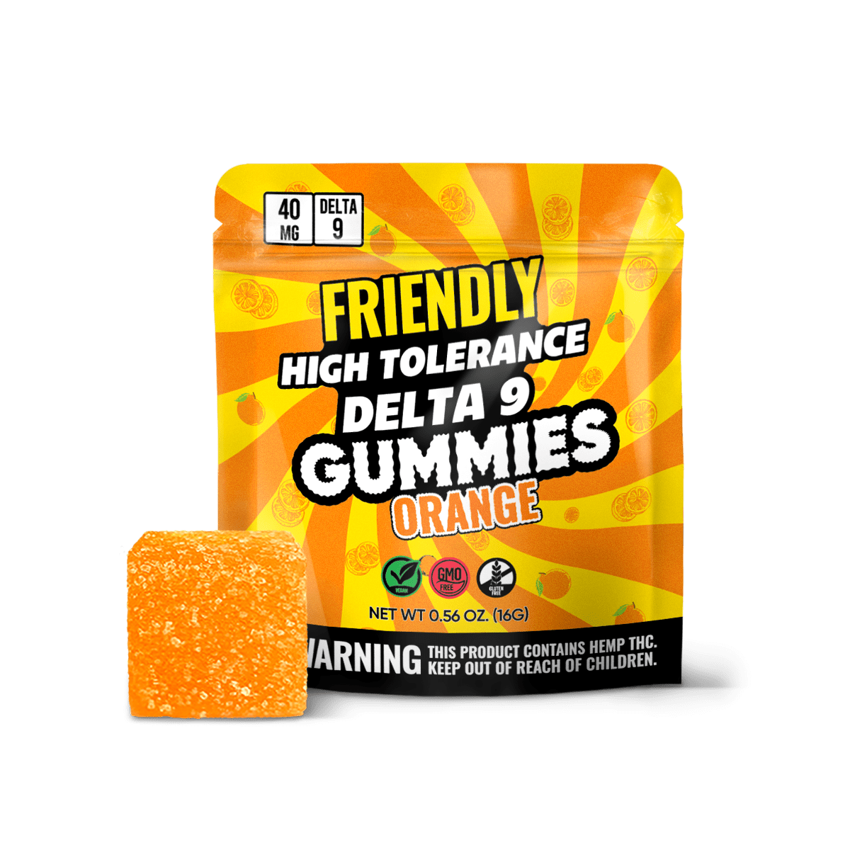 Friendly Delta 9 40MG Gummy Pineapple - 10 Pack | Friendly