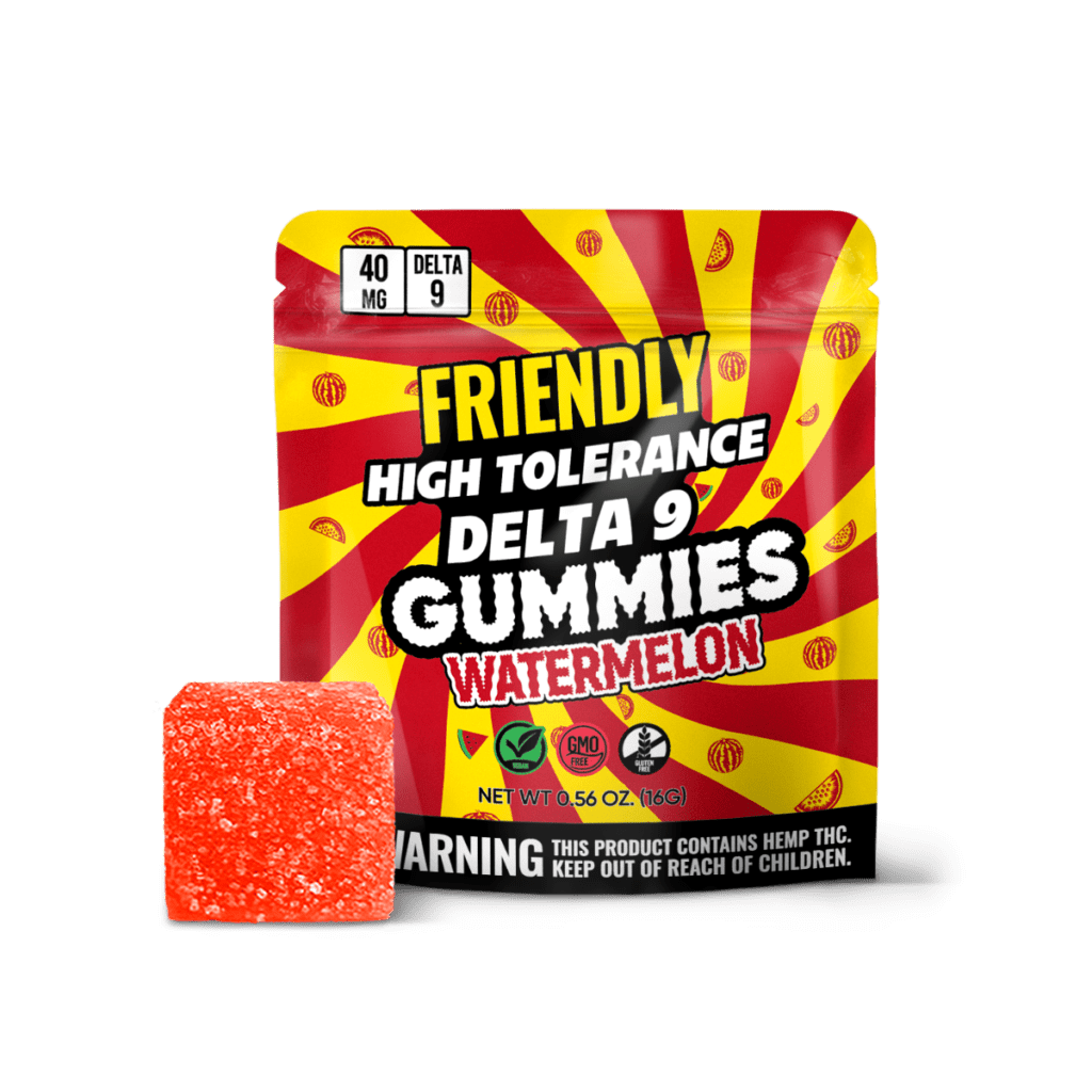 Buy Delta 9 40MG Vegan Gummy Watermelon 5Pack- Friendly Hemp