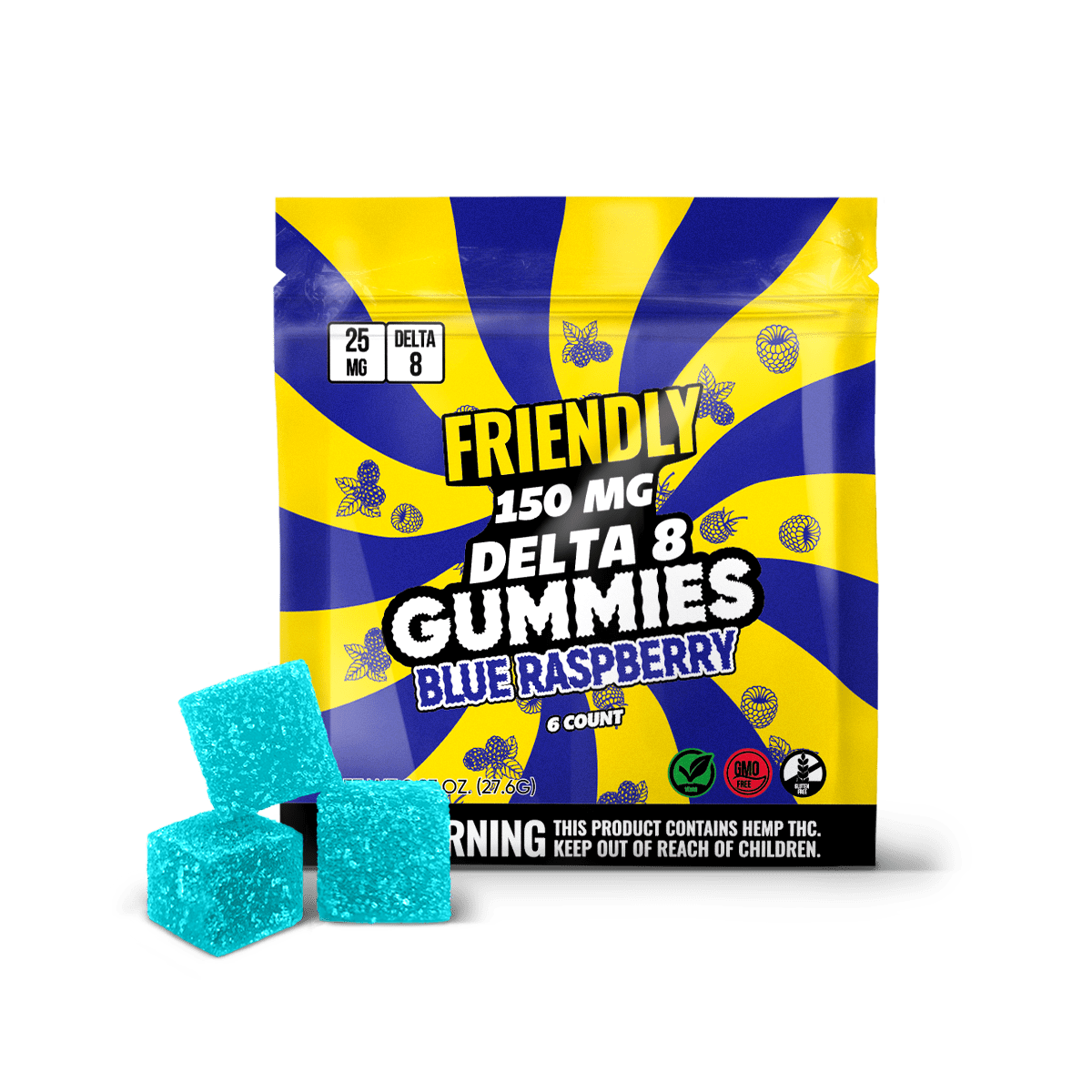 Buy Delta 8 Blue Raspberry Gummies Online | Friendly Hemp