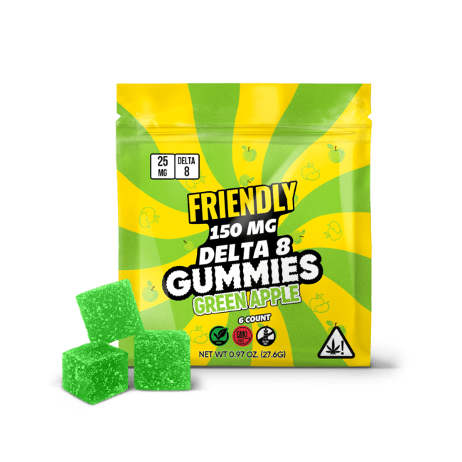 Delta 8 150mg Lime Gummies 6 Count | Friendly Hemp