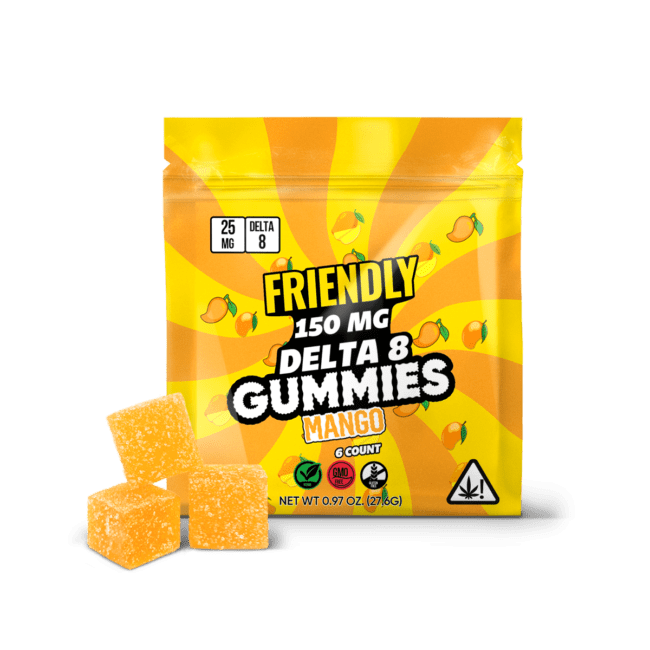 Delta 8 150mg Orange Gummies 6 Count | Friendly Hemp