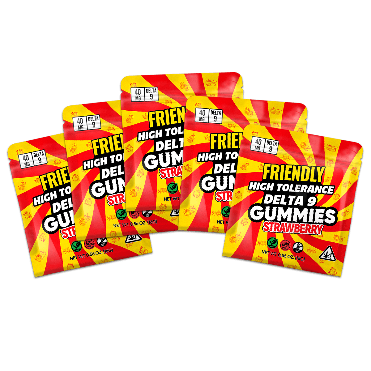 Delta 9 40MG Vegan Gummy Blue Raspberry 10 Count | Friendly Hemp