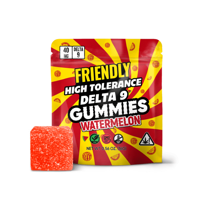 Delta 9 40MG Vegan Gummy Watermelon 5 Pack | Friendly Hemp