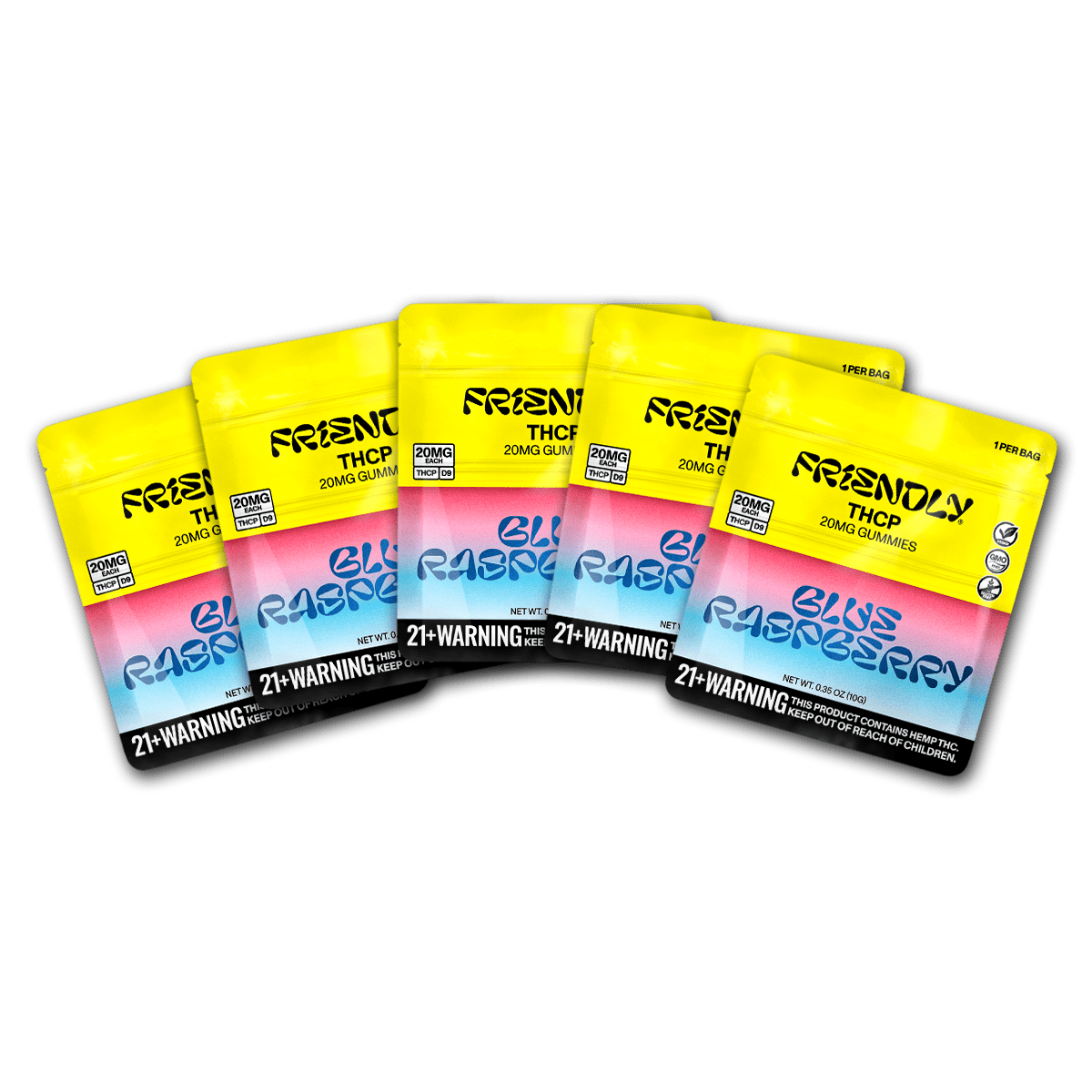 Buy Delta 9 Vegan Blue Raspberry Gummies | Friendly Hemp